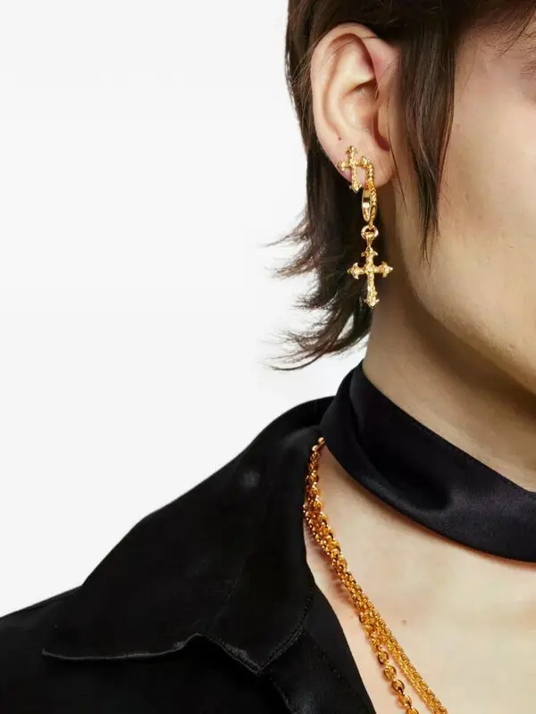 Emanuele Bicocchi Rose Cross Single Earring - Gold