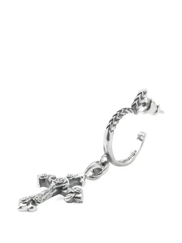 Emanuele Bicocchi Rose-cross Single Earring - Silver