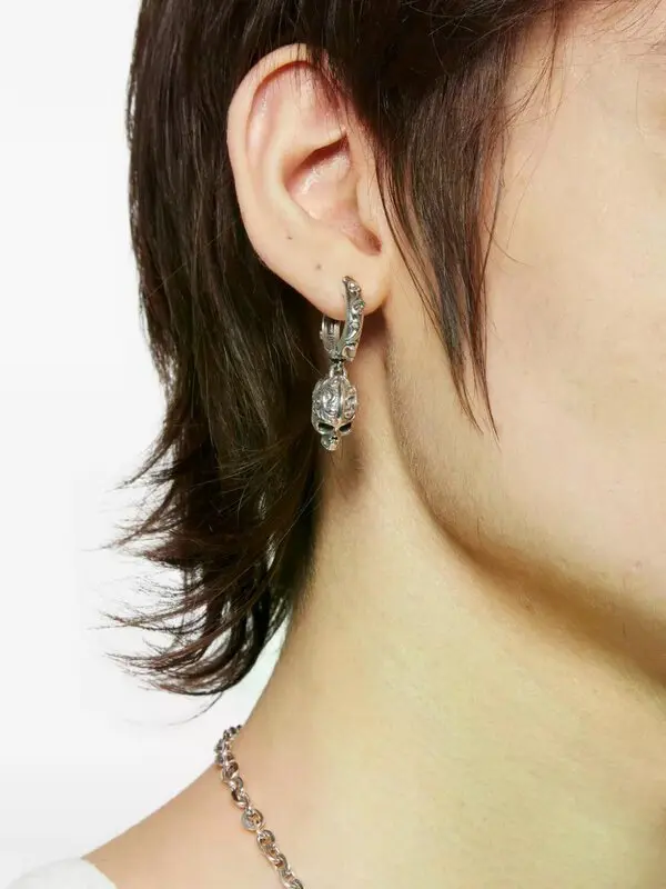 Emanuele Bicocchi Skull Hoop Earring - Silver
