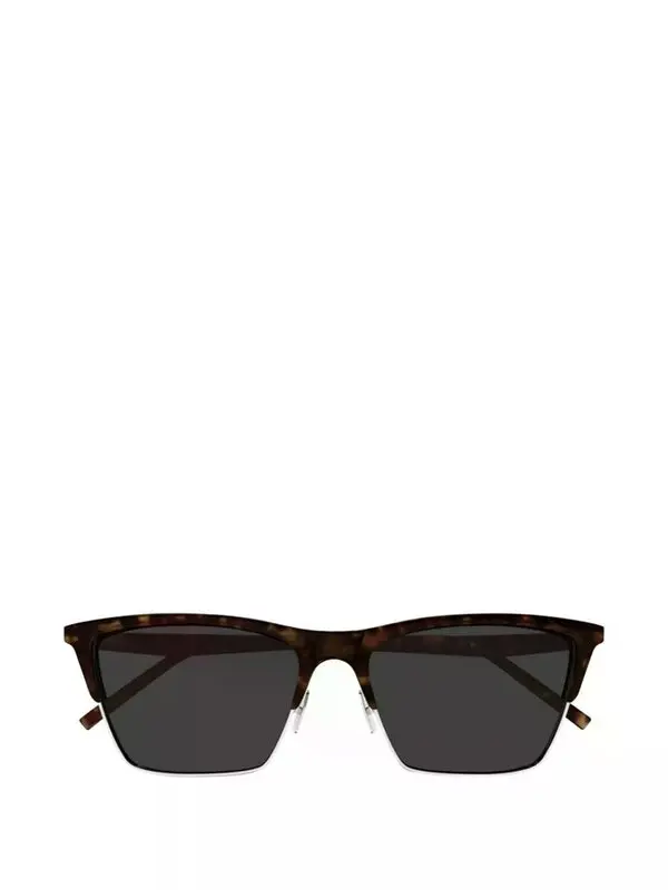 Saint Laurent Tortoiseshell-effect Rectangle-frame Sunglasses - Brown