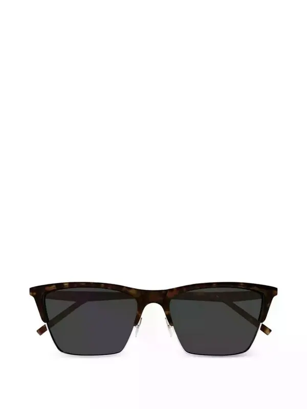 Saint Laurent Tortoiseshell-effect Rectangle-frame Sunglasses - Brown