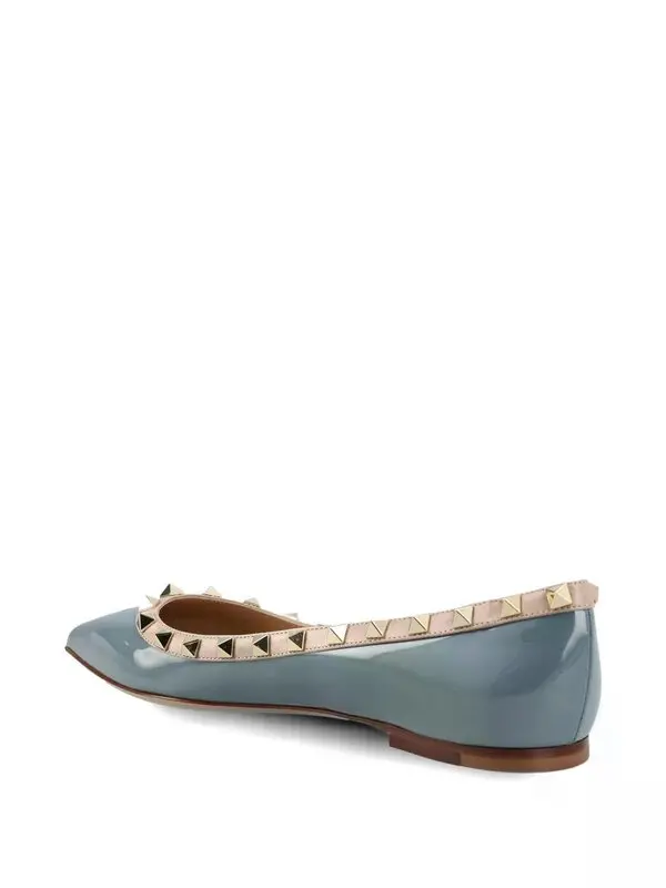 Valentino Garavani Patent Rockstud Ballet Flats - Blue