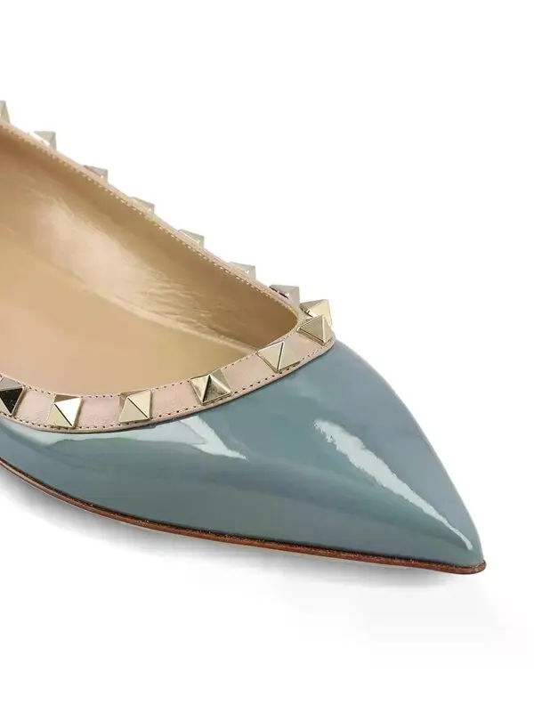 Valentino Garavani Patent Rockstud Ballet Flats - Blue