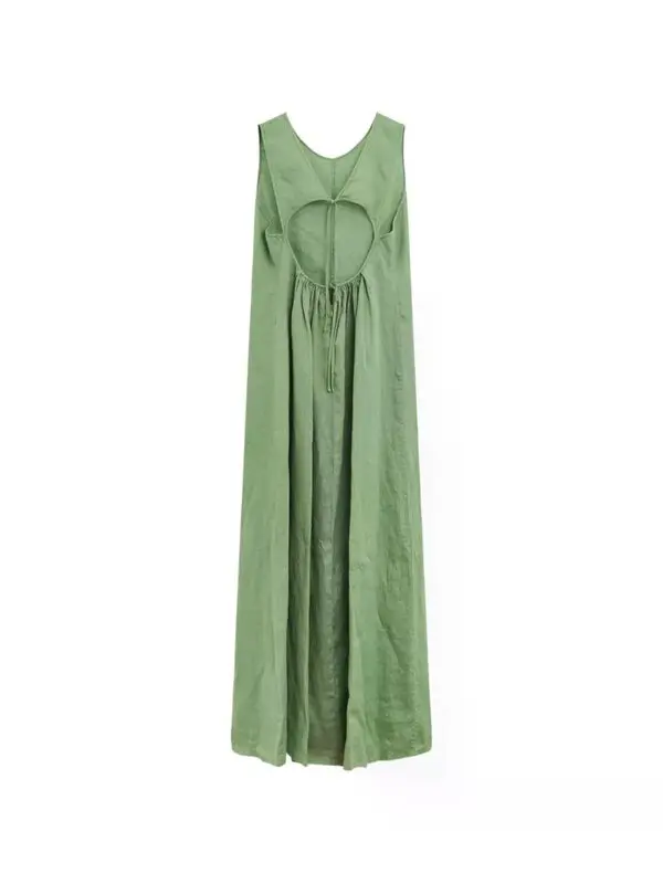 Aspesi Cut-out Tie-fastening Maxi Dress - Green