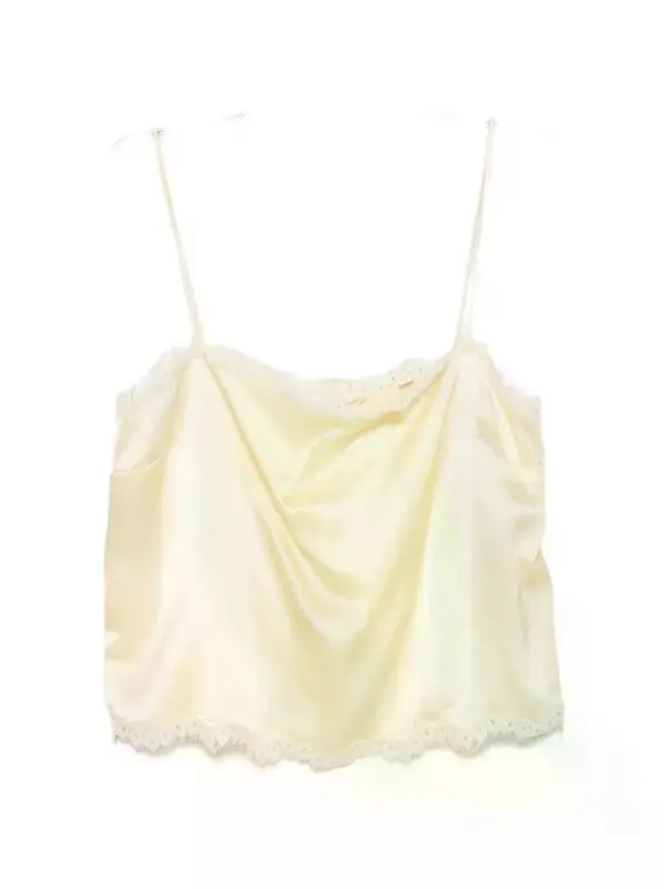 DÔEN Loure Lace-trim Top - Yellow