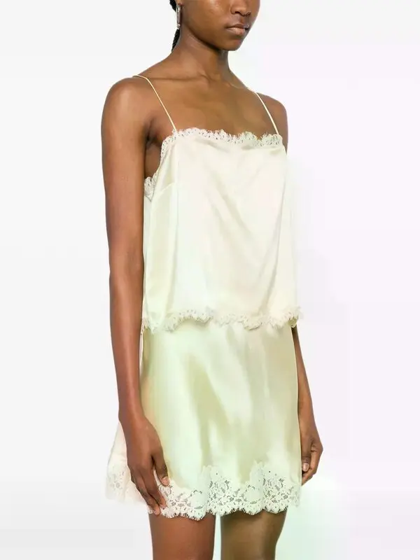 DÔEN Loure Lace-trim Top - Yellow