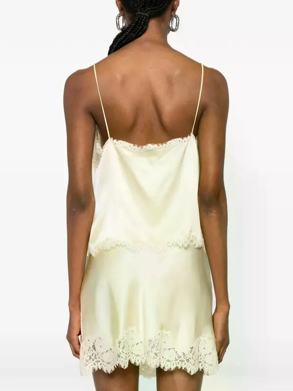 DÔEN Loure Lace-trim Top - Yellow