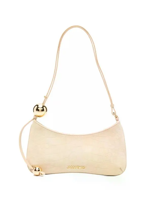 Jacquemus Le Bisou Perle Croc-effect Shoulder Bag - Neutrals