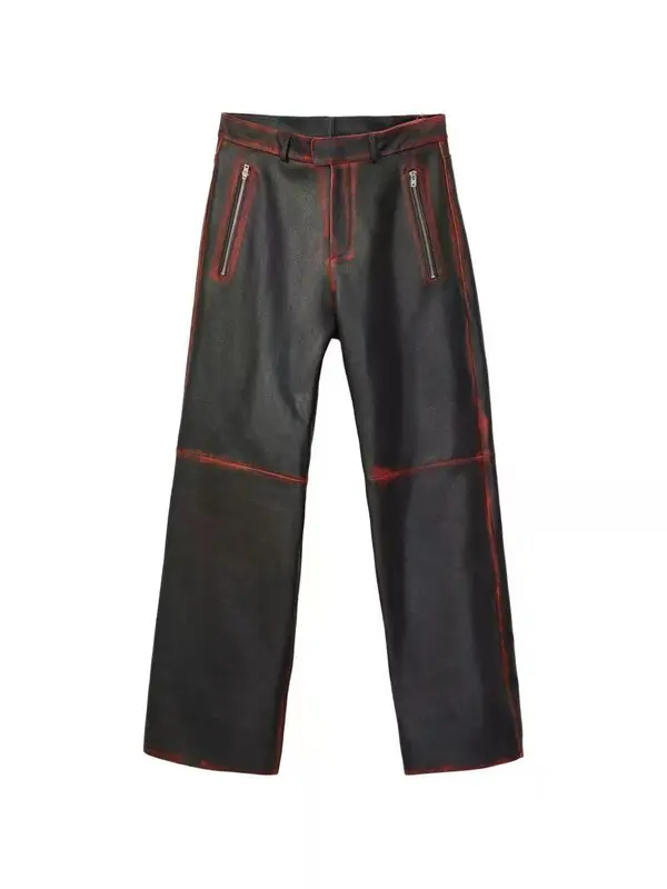 Camper Leather Zip Trousers - Black