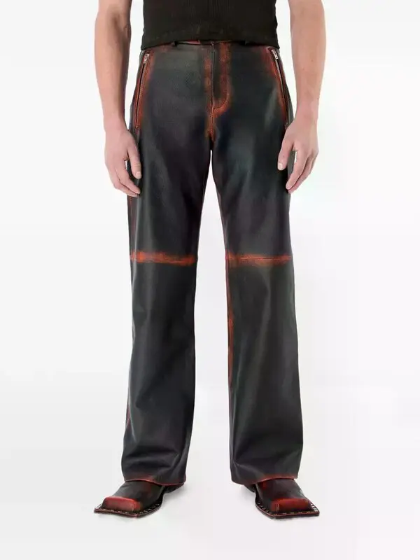 Camper Leather Zip Trousers - Black