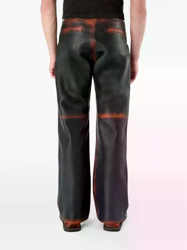 Camper Leather Zip Trousers - Black