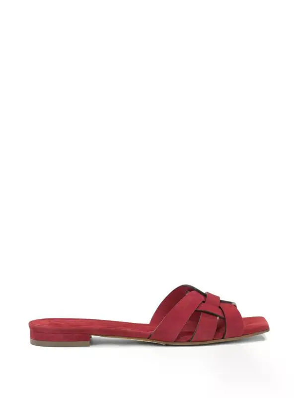 SERGIO LEVANTESI Norma Interwoven Leather Sandals - Red
