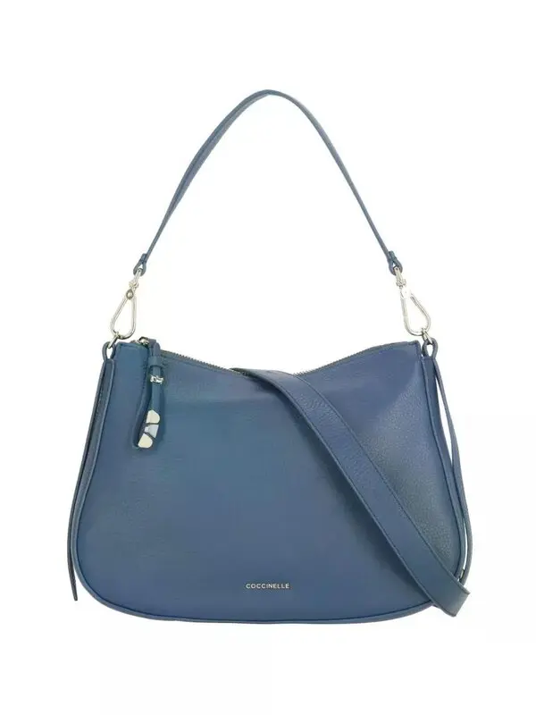 COCCINELLE Grained Leather Shoulder Bag - Blue