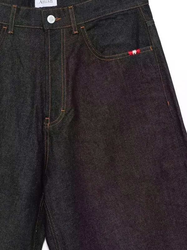 AMISH SUPPLIES Contrast-stitch Denim Shorts