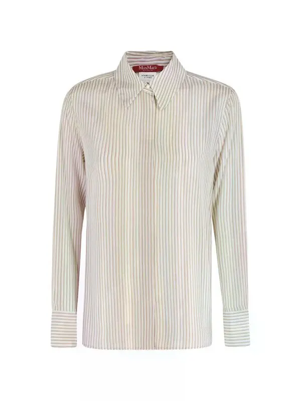 Max Mara Printed Crepe-de-chine Shirt - Neutrals