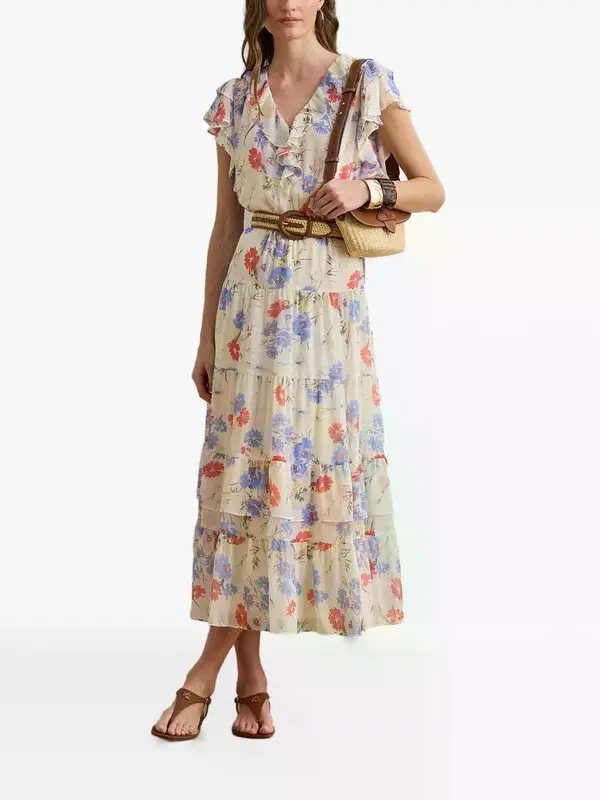 Ralph Lauren Floral-print Ruffled Dress