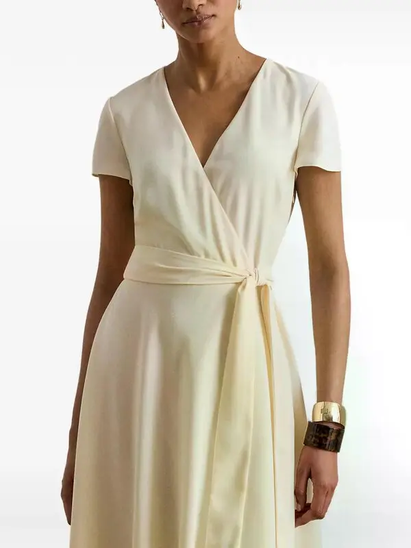 Ralph Lauren Wrap-style Short-sleeve Midi Dress - Neutrals