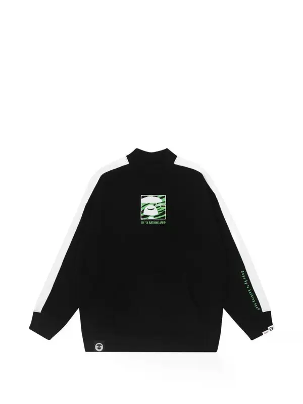 AAPE BY *A BATHING APE Stripe Moonface Cotton Sweatshirt