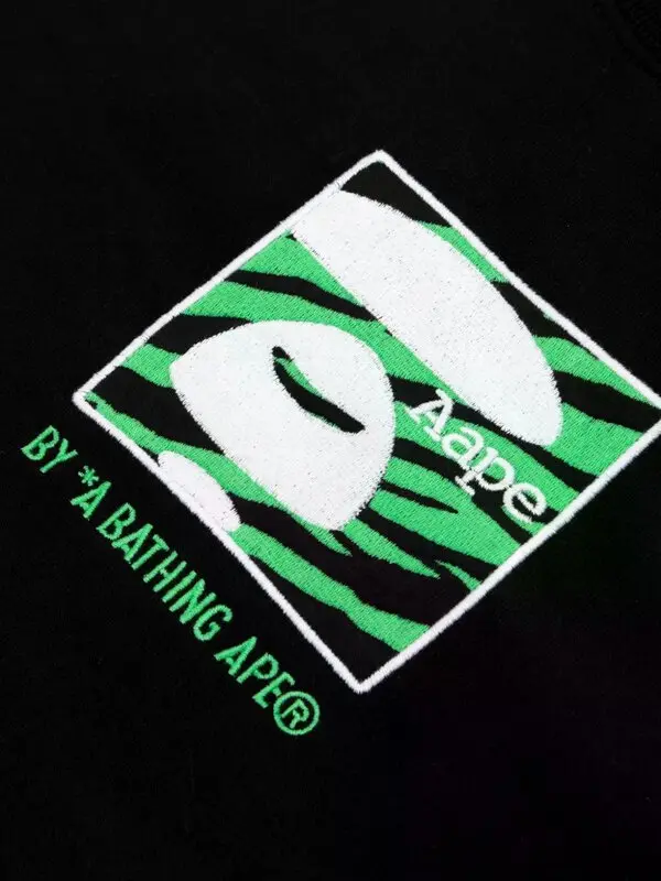 AAPE BY *A BATHING APE Stripe Moonface Cotton Sweatshirt