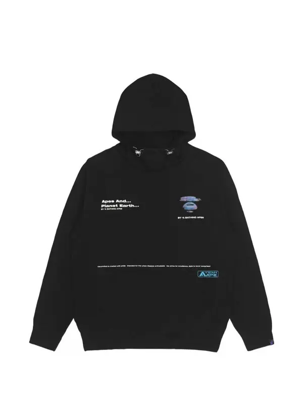 AAPE BY *A BATHING APE Moonface-patch Hoodie - Black