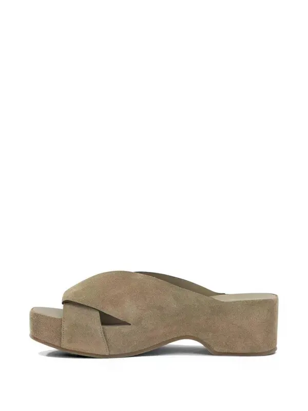DEL CARLO Horus Crossover-strap Suede Sandals - Neutrals