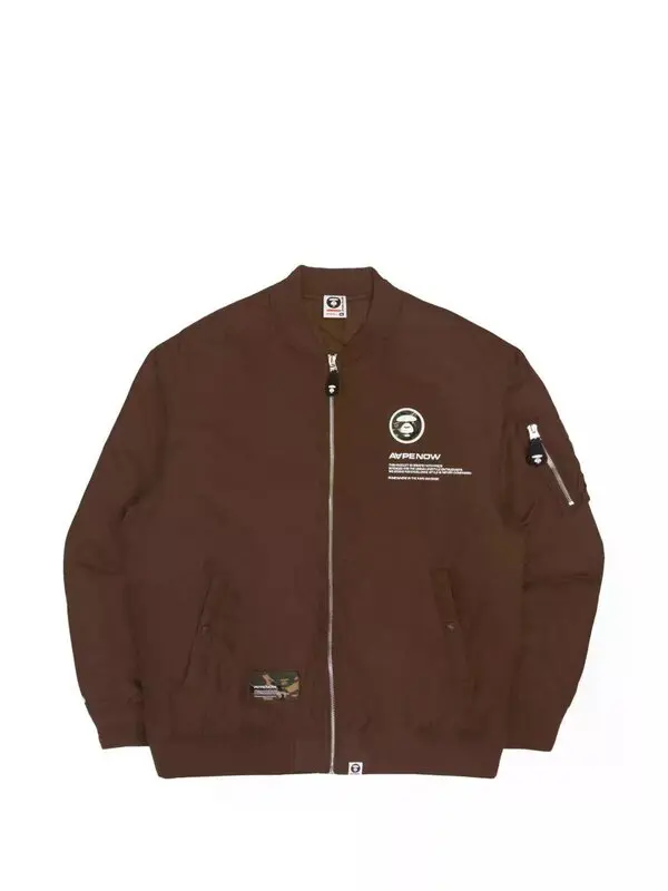 AAPE BY *A BATHING APE Moonface Zipped Bomber Jacket - Brown
