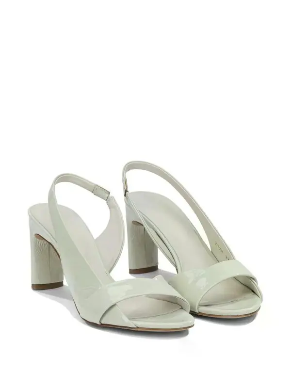 DEL CARLO Patent-leather Slingback Sandals - Green