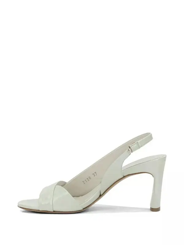 DEL CARLO Patent-leather Slingback Sandals - Green