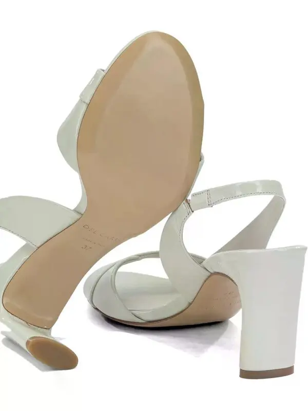 DEL CARLO Patent-leather Slingback Sandals - Green