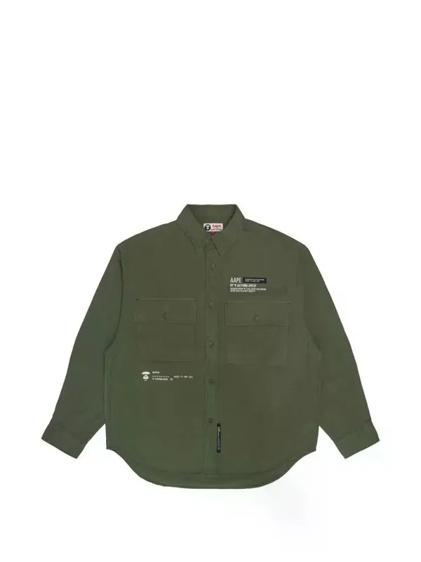 AAPE BY *A BATHING APE Moonface Embroidered Shirt - Green