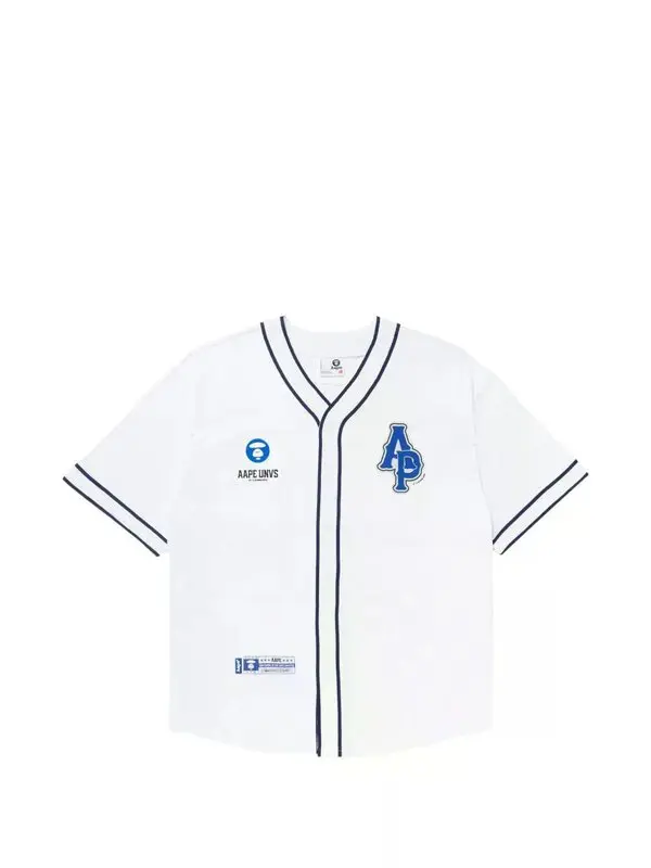 AAPE BY *A BATHING APE Moonface Patch Baseball Shirt - White