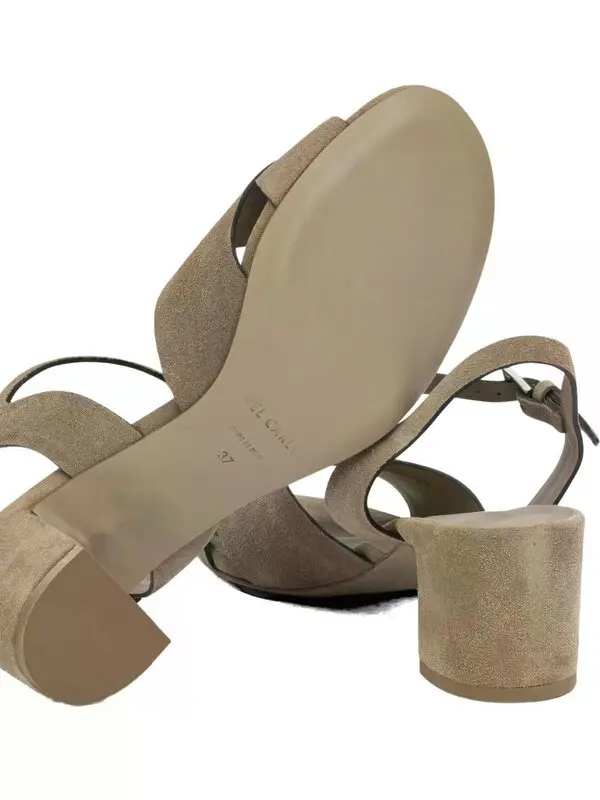 DEL CARLO Julia Crossover-strap Block-heel Sandals - Neutrals