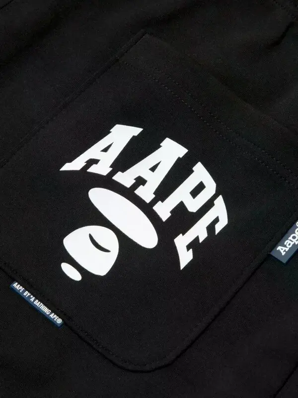 AAPE BY *A BATHING APE Moonface Patch Sweat Shorts - Black