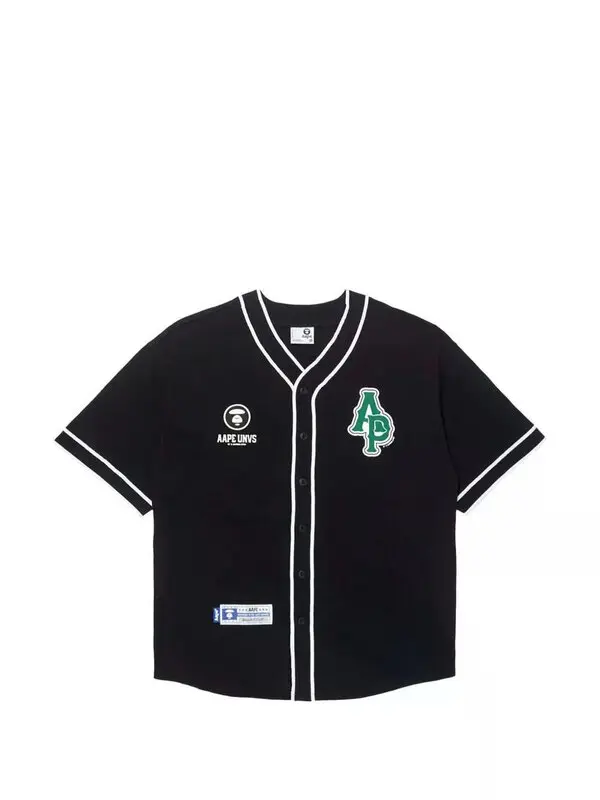AAPE BY *A BATHING APE Moonface Patch Baseball Shirt - White