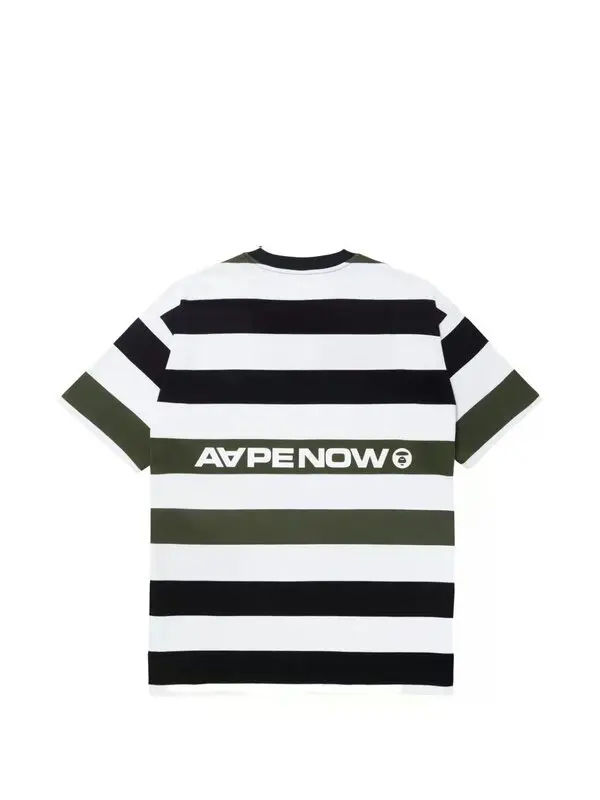 AAPE BY *A BATHING APE Moonface Patch Striped T-shirt