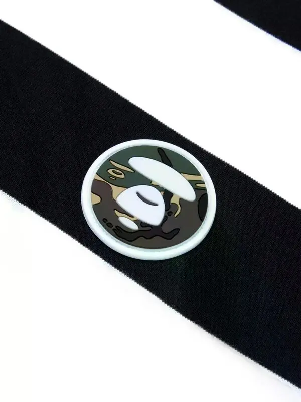 AAPE BY *A BATHING APE Moonface Patch Striped T-shirt