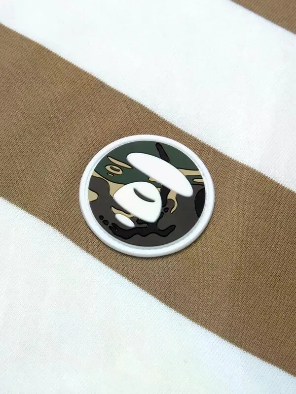 AAPE BY *A BATHING APE Moonface Patch Striped T-shirt