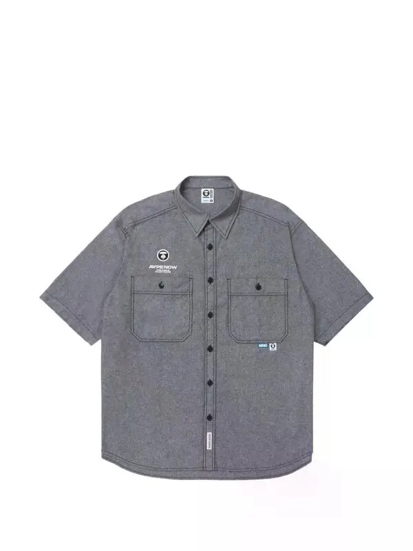 AAPE BY *A BATHING APE Moonface Embroidered Short-sleeve Shirt