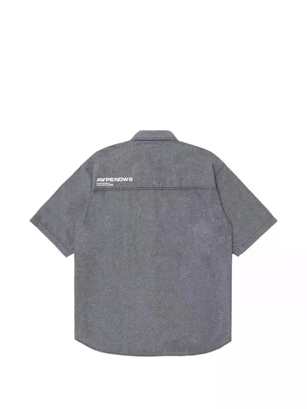 AAPE BY *A BATHING APE Moonface Embroidered Short-sleeve Shirt