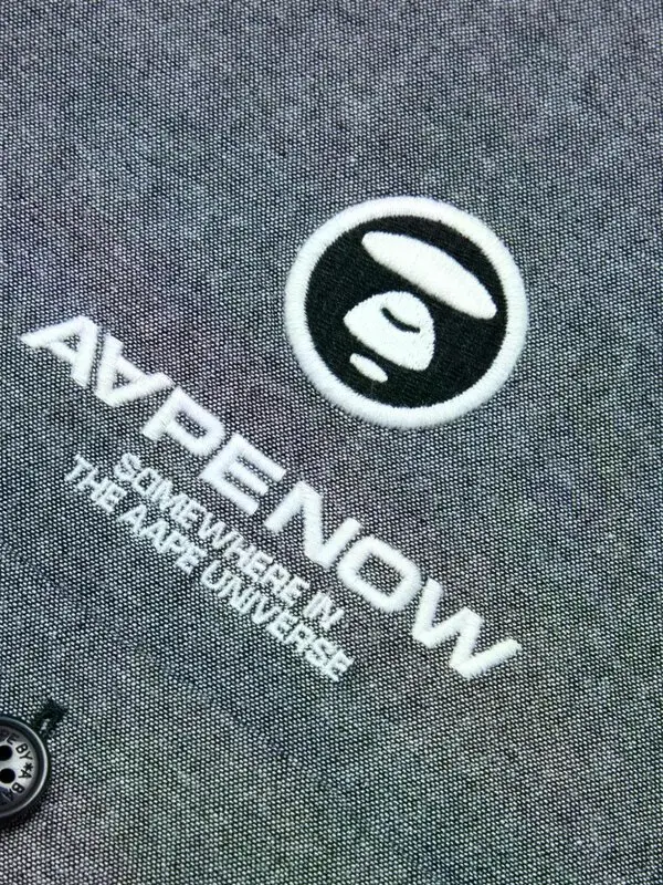 AAPE BY *A BATHING APE Moonface Embroidered Short-sleeve Shirt