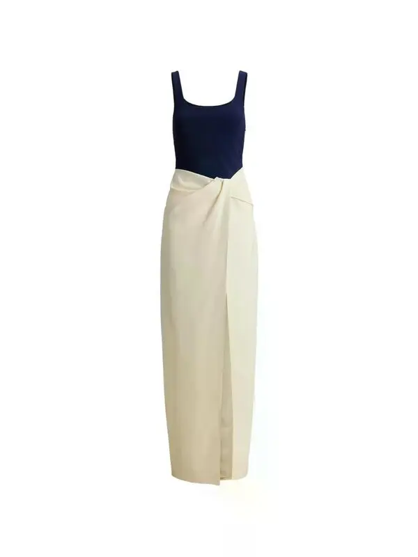 Ralph Lauren Twist-detail Two-tone Maxi Dress - Neutrals
