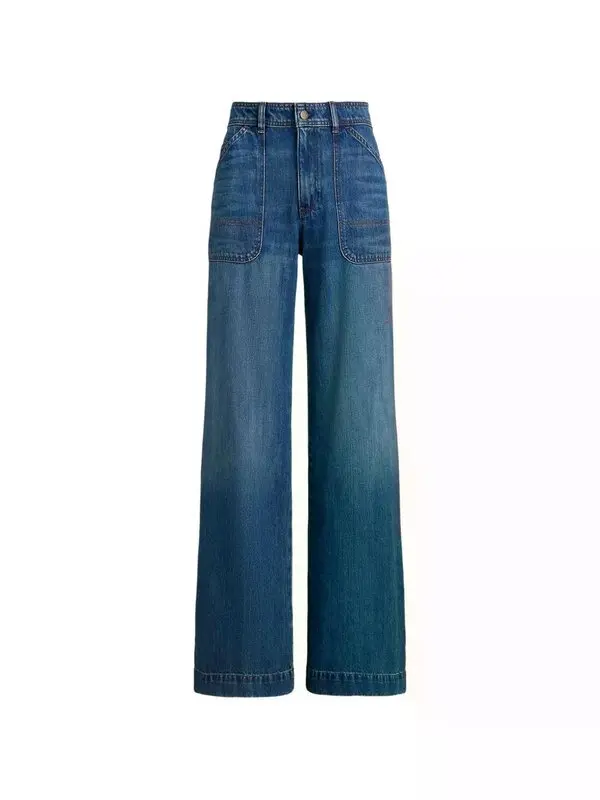 Ralph Lauren Patch-pocket Wide-leg Jeans - Blue