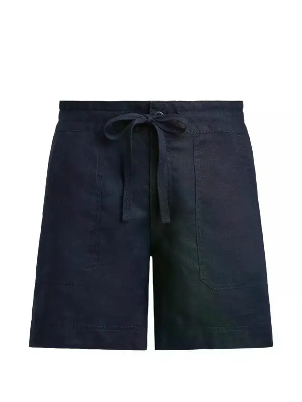 Ralph Lauren Drawstring Linen Shorts - Blue