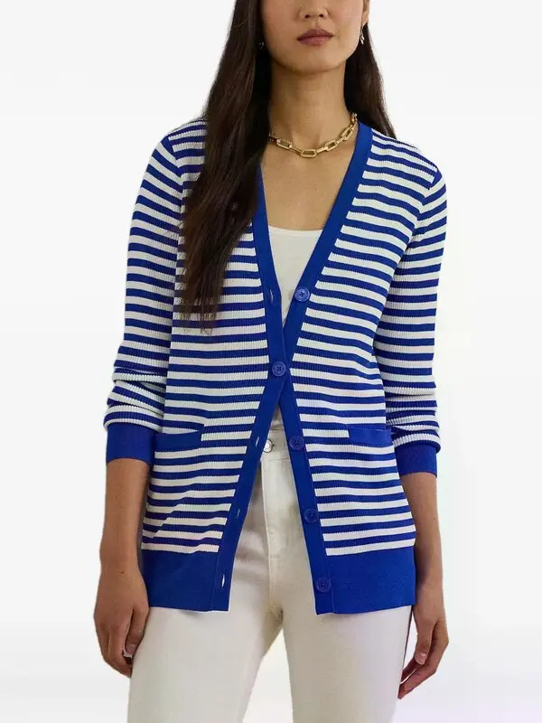 Ralph Lauren Striped Ribbed-knit Cardigan