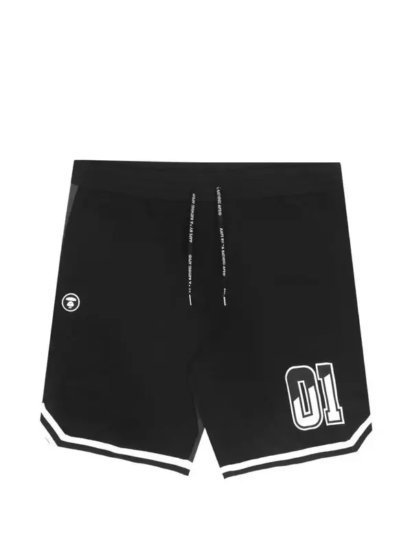 AAPE BY *A BATHING APE Moonface Reversible Drawstring Shorts - Black