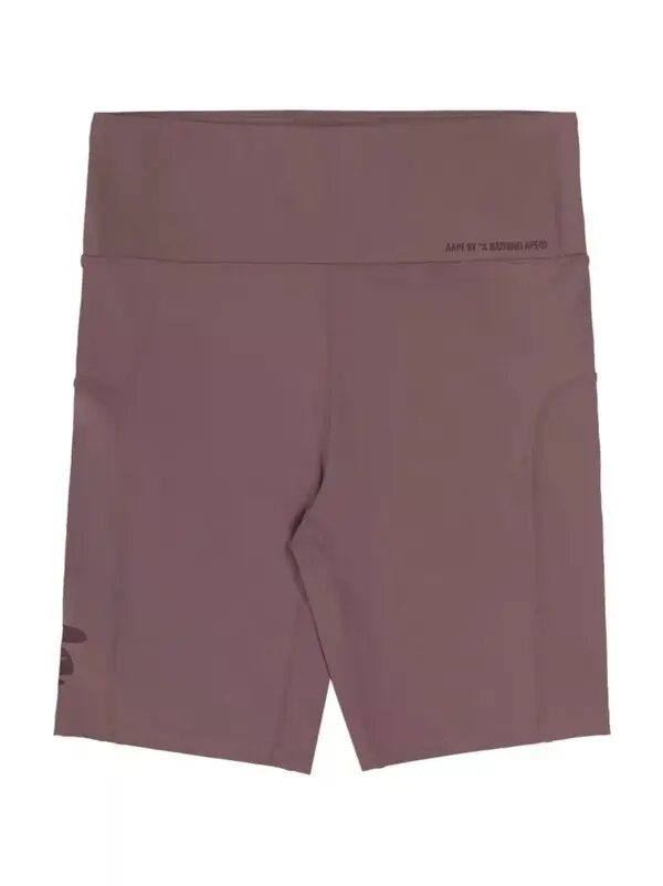 AAPE BY *A BATHING APE Moonface-print High-waisted Shorts - Black