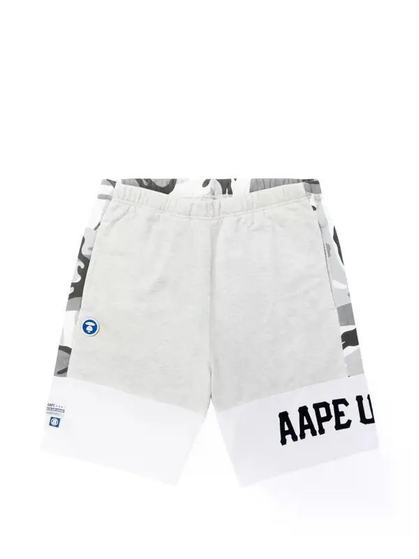 AAPE BY *A BATHING APE Moonface Camo-paneled Shorts - Grey