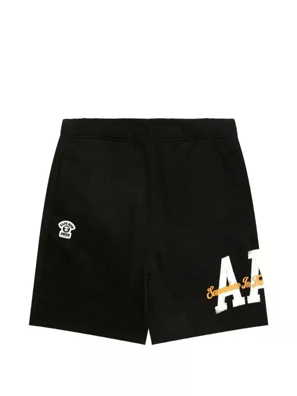 AAPE BY *A BATHING APE Aapenow Logo-print Sweat Shorts - Black