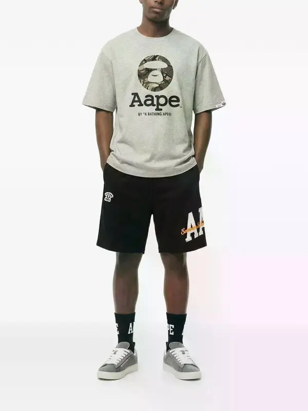 AAPE BY *A BATHING APE Aapenow Logo-print Sweat Shorts - Black