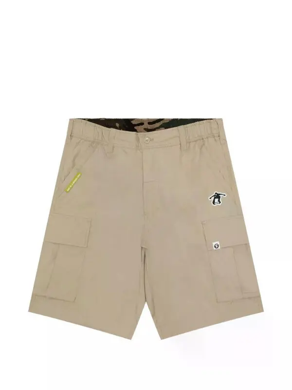 AAPE BY *A BATHING APE Moonface Logo Cargo Shorts - Neutrals